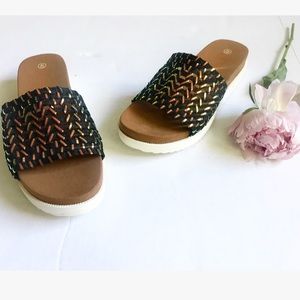 bernei mev | Shoes | Bernie Mev Slides Sandals Black Sz | Poshmark